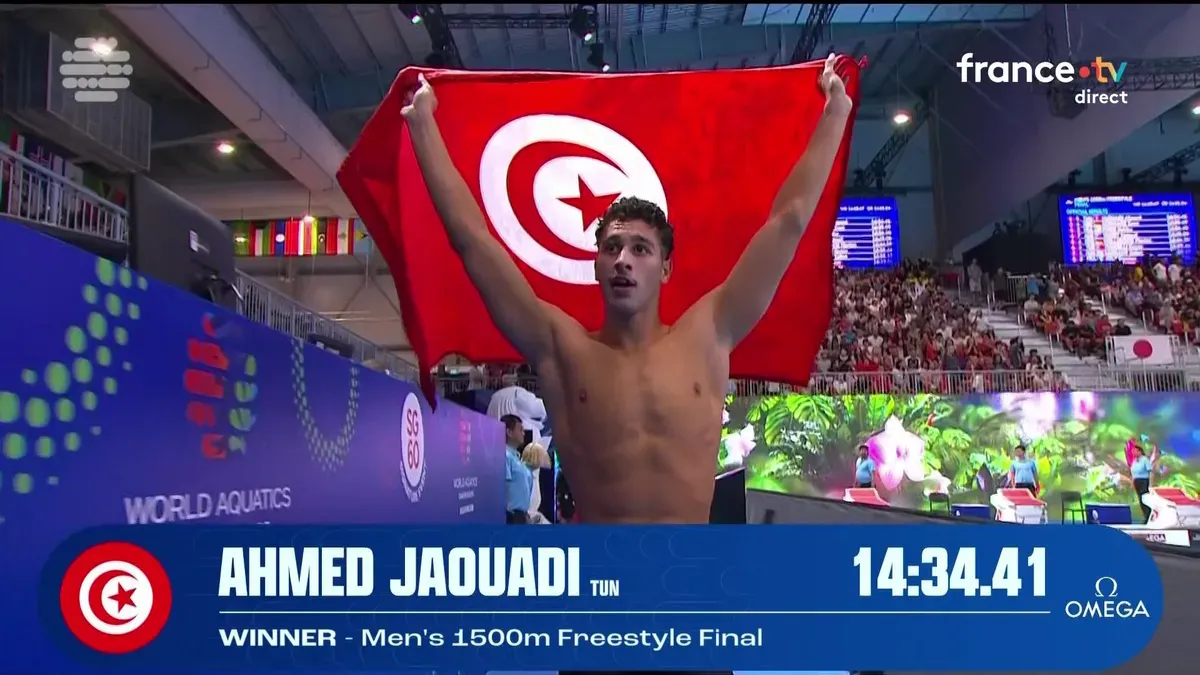 Ahmed Jaouadi Double Champion du Monde de Natation
